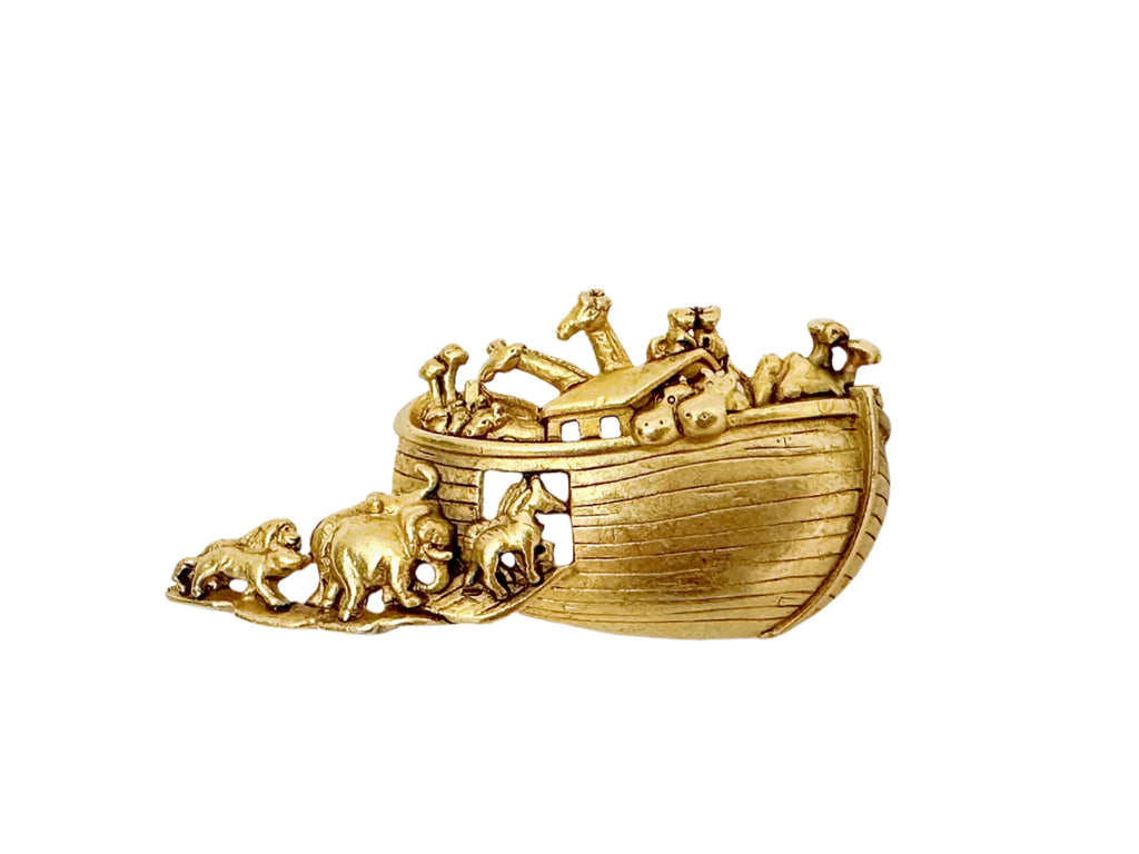 AJC Noah's Ark Gold Tone Brooch Pin | USA – Hers and His Treasures