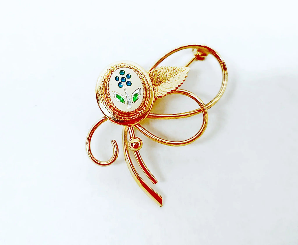 AMCO 14K Gold Overlay Flower Brooch Pin | USA – Hers and His Treasures