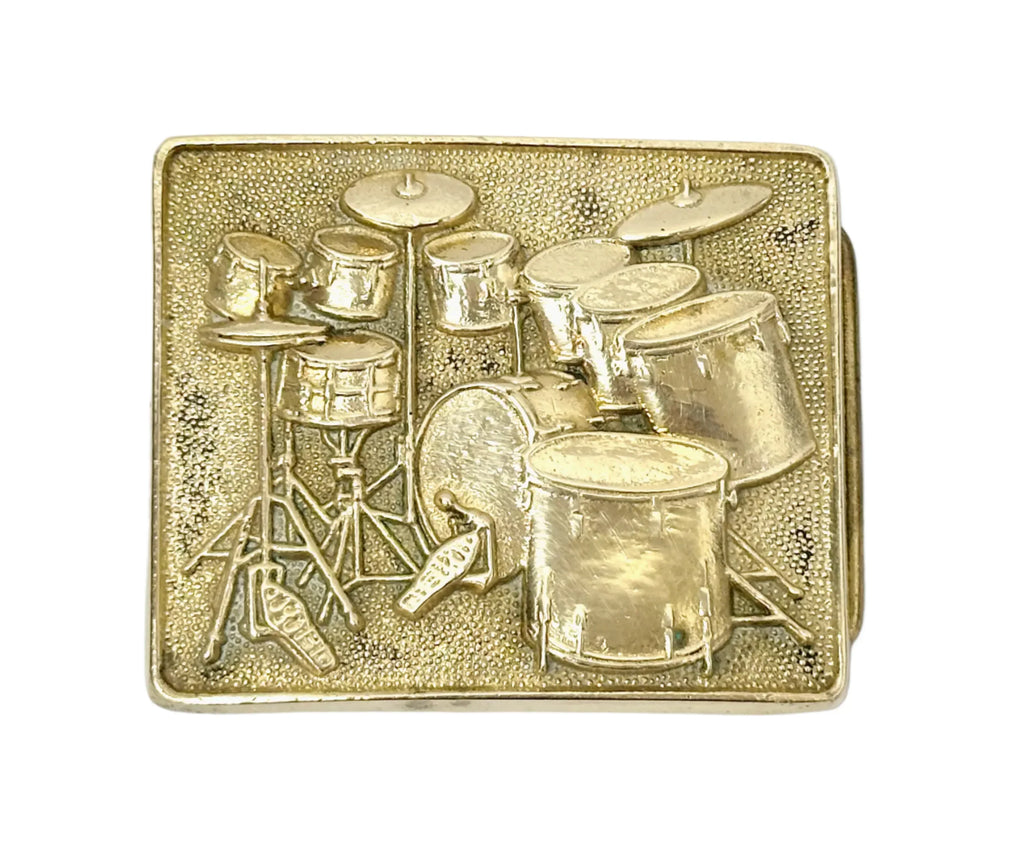 1980 BBB Drum Set Rock Band Solid Brass Belt Buckle | Taiwan – Hers and ...