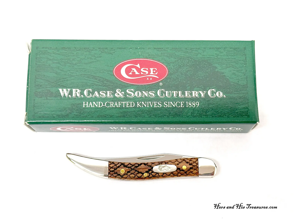 2005 Case XX 710096 Oak Pakka Rattlesnake Tiny Toothpick Pocket Knife ...