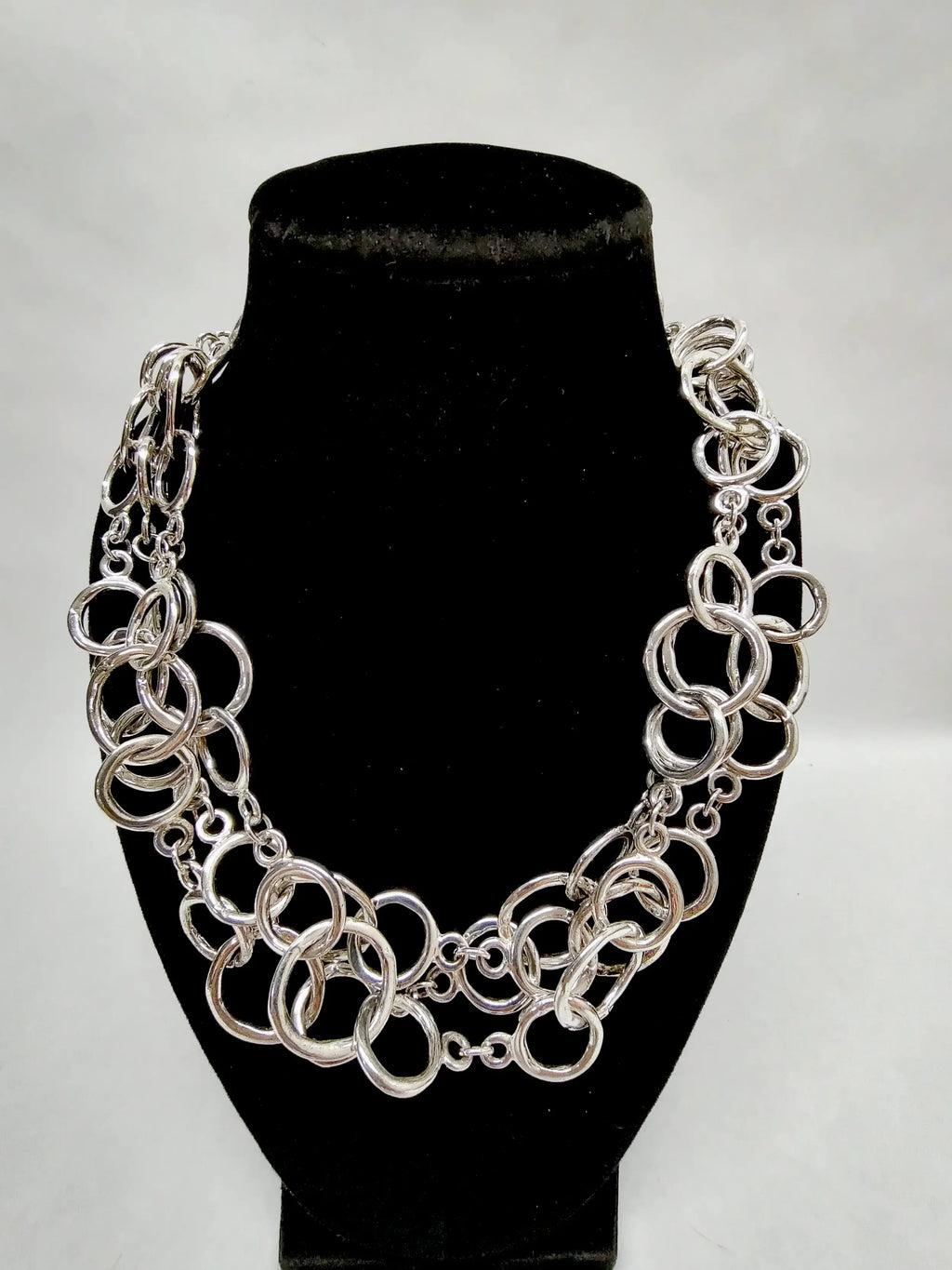 Anne Klein Triple Silver Tone Chain Link Necklace – Hers and His Treasures