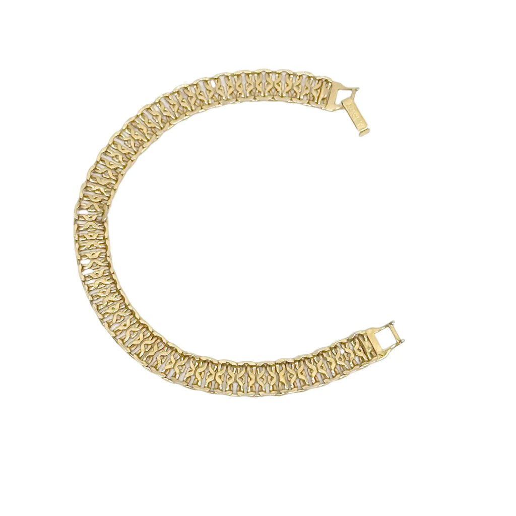 Vintage Napier Gold Tone Railroad Chain Link 7" Bracelet – Hers and His ...