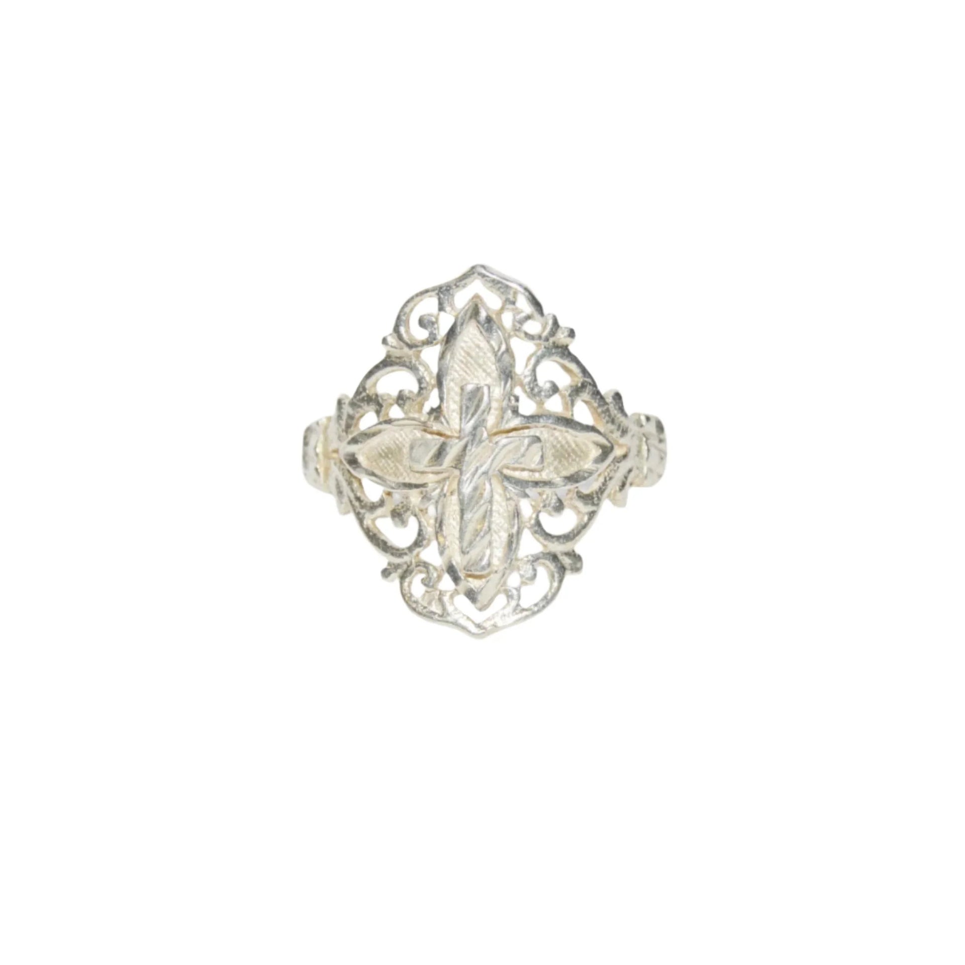 .925 Sterling Silver Filigree Cross Ring – Hers and His Treasures