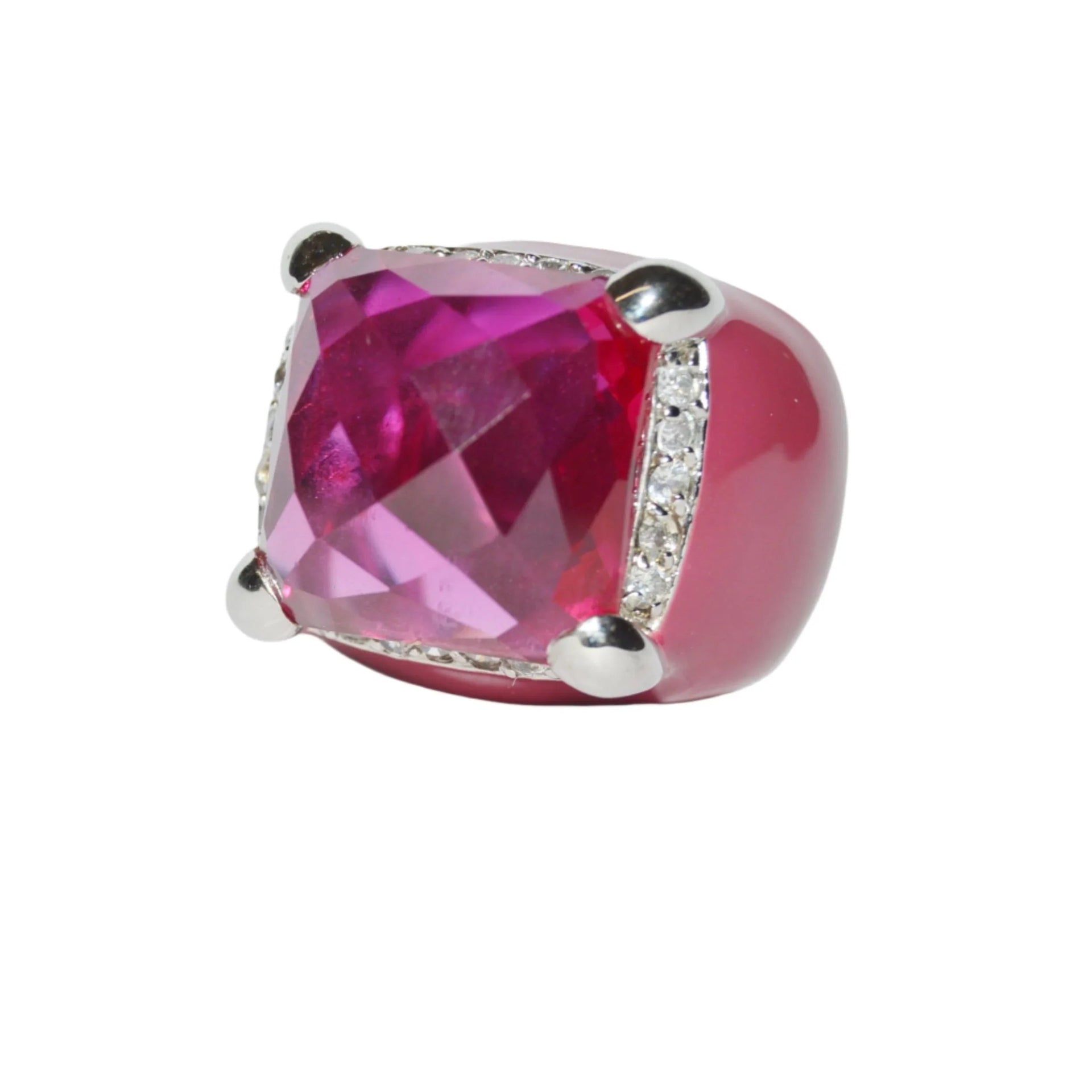 Charles Winston CWE Pink Sapphire And CZ Sterling Silver .925 Ring ...