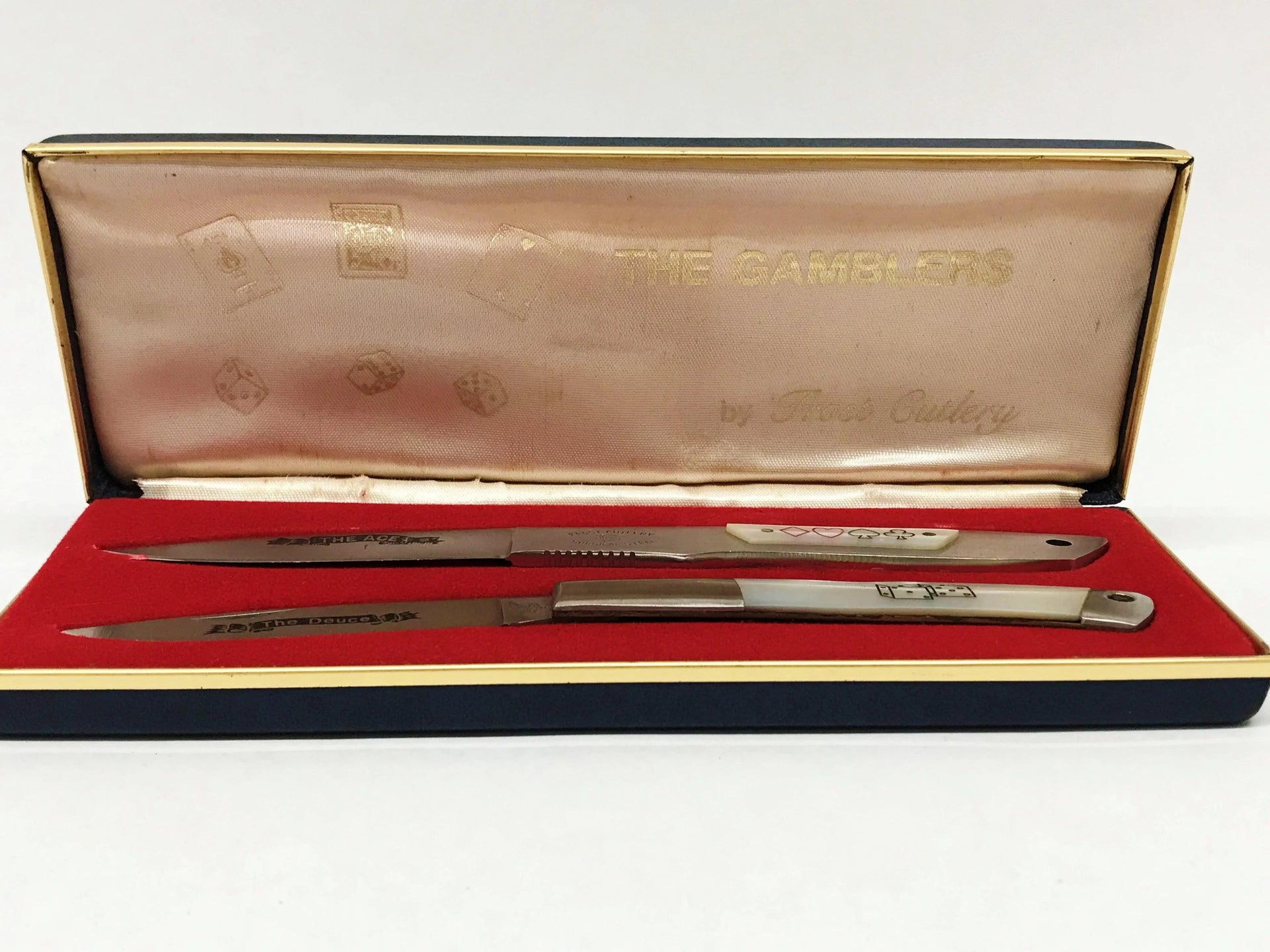 Vintage Frost Cutlery THE GAMBLERS Knife Set ~ New Old Stock In Box ...