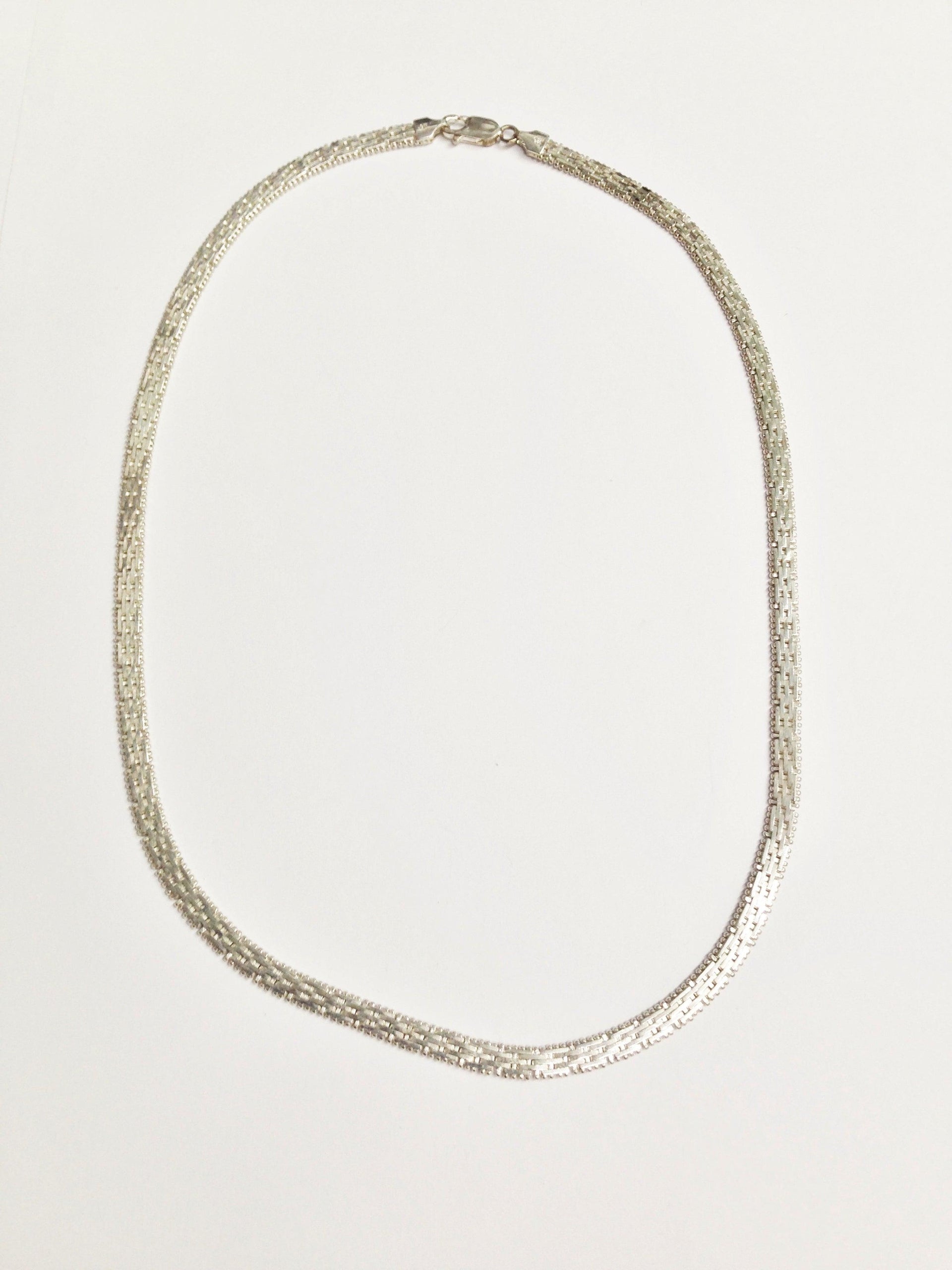 Mesh Chain Sterling Silver Necklace Italy SU – Hers and His Treasures