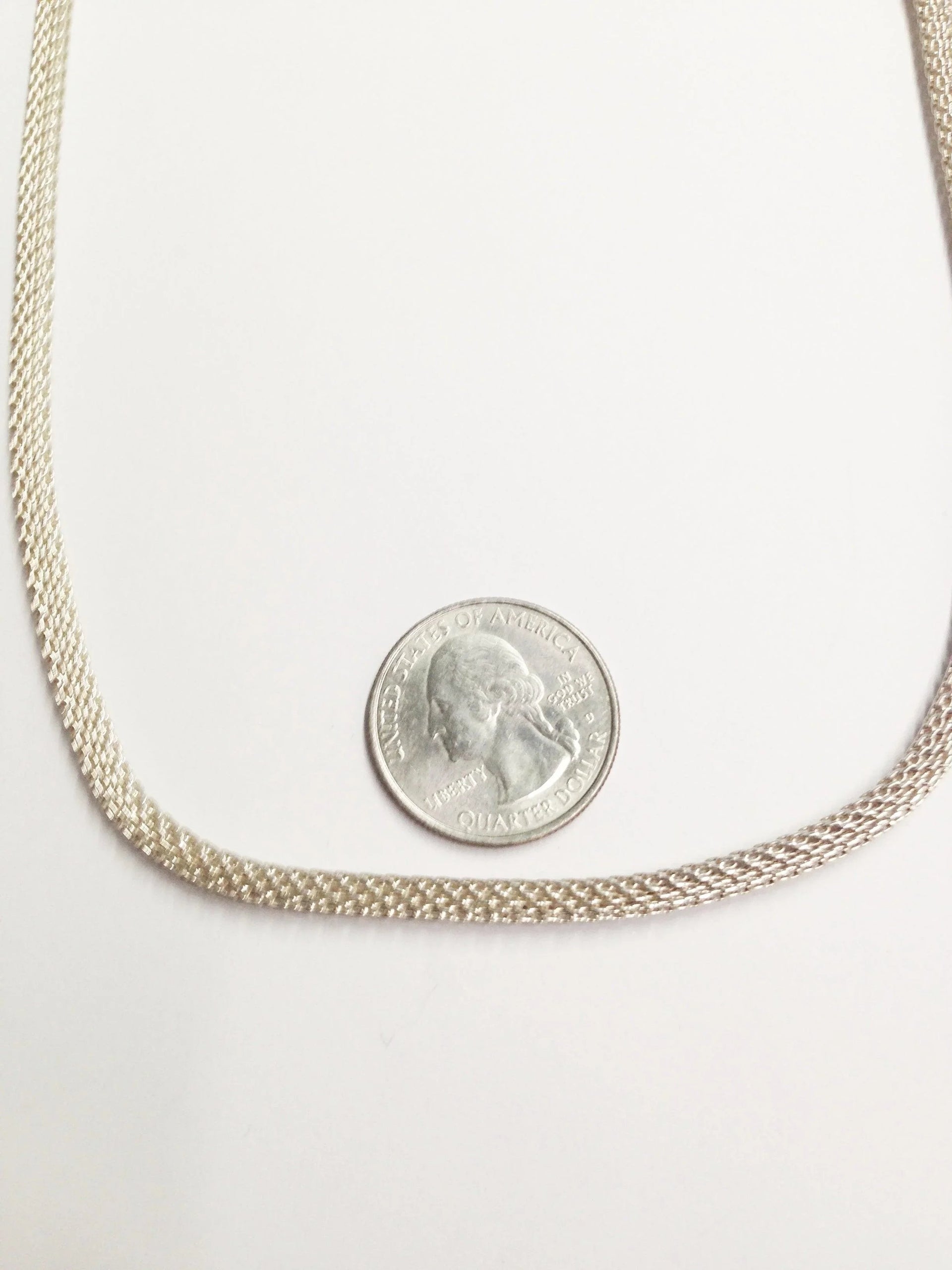 Mesh Chain Sterling Silver Necklace Italy SU – Hers and His Treasures