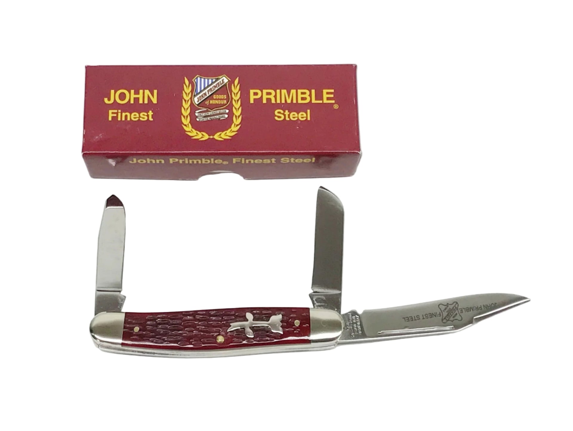 Vintage John Primble 3931 T-BK Antique Red Bone Pocket Knife | USA ...