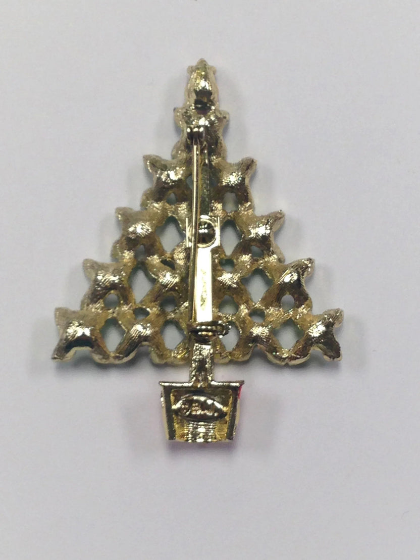 BJ Beatrix Rhinestone Christmas Tree Brooch Pin – Hers and His Treasures