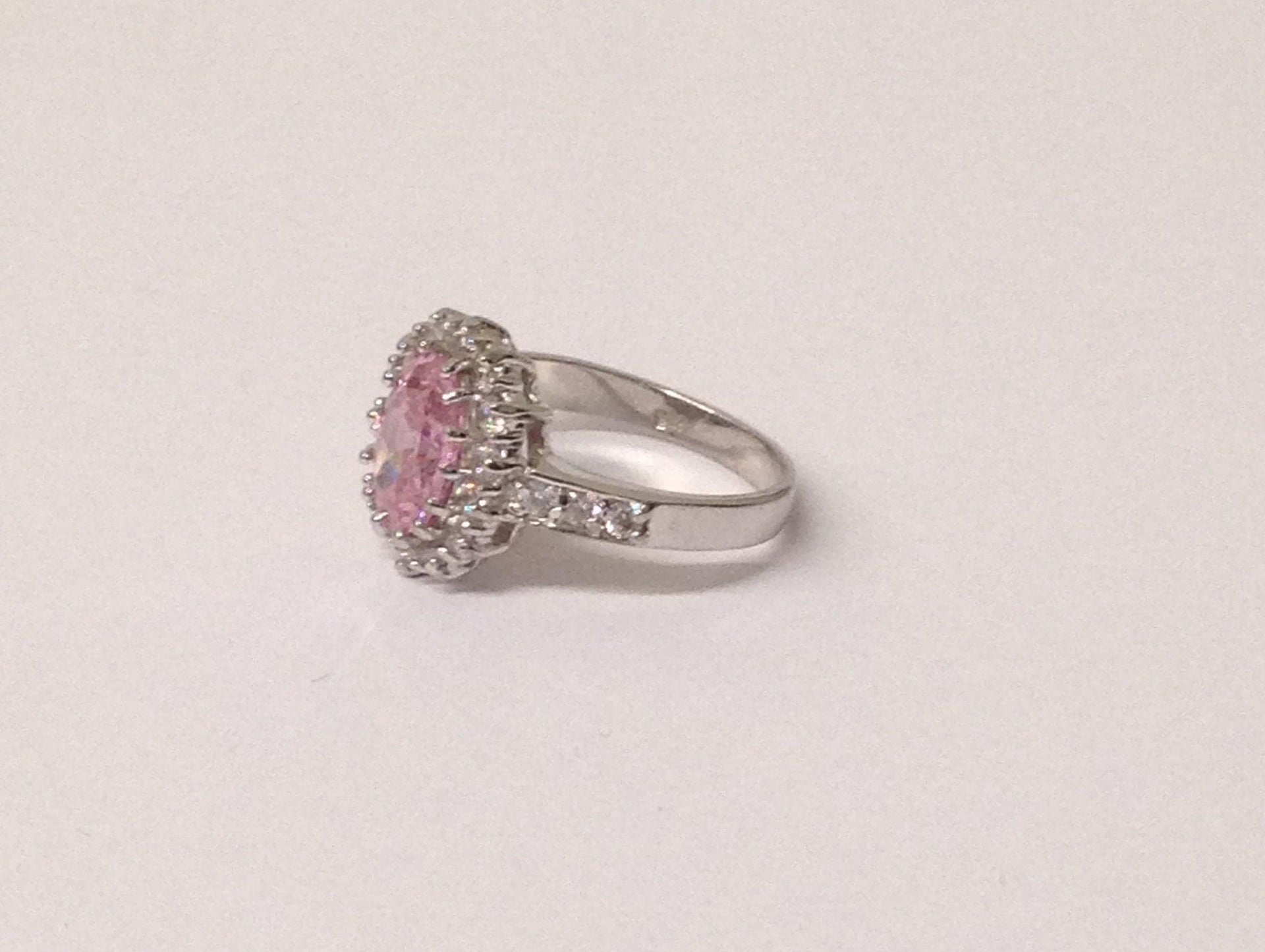 Oval Pink CZ Sterling Silver Ring – Hers and His Treasures
