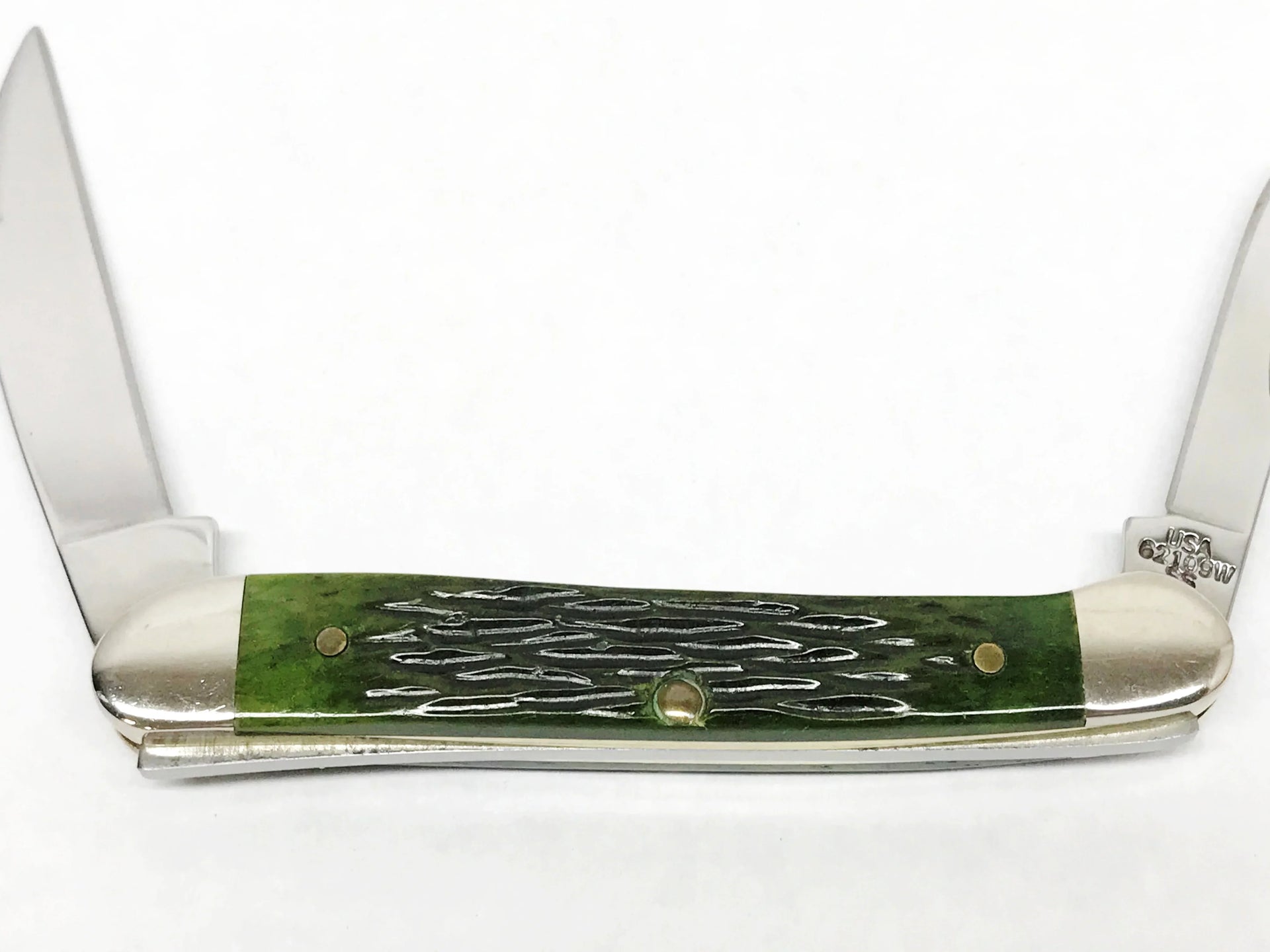 2000 Case XX 62109W Mini Copperhead Hunter Green Bone Pocket Knife ...